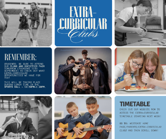 The Westgate School - Join the Fun Clubs Timetable Now Live